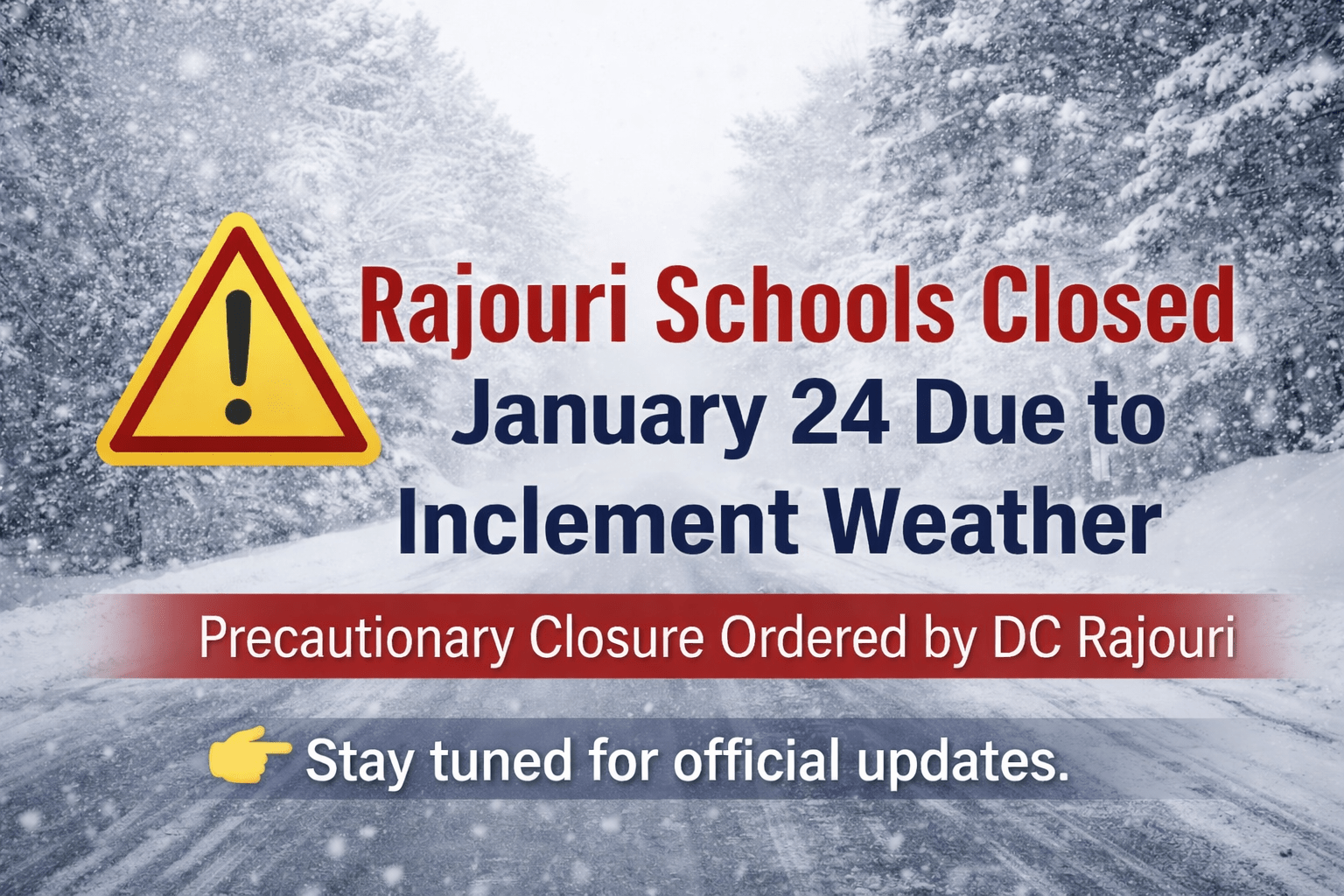 Rajouri Schools to Remain Shut on January 24 Due to Bad Weather ...
