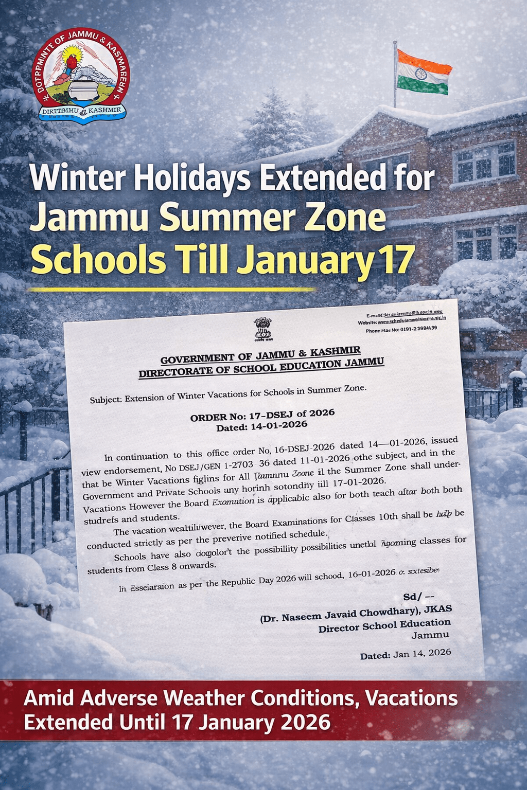 Winter Vacations Extended in Jammu Schools | JKUpdates - Govt Private ...
